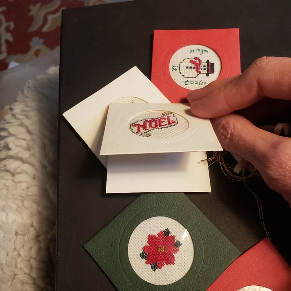 Hand Crafted | Holiday | Hand Crafted Set Of 6 Cross Stitch Christmas ...